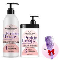 Zestaw Protein Therapy do zniszczonych włosów (2 x 1000g) + PREZENT!